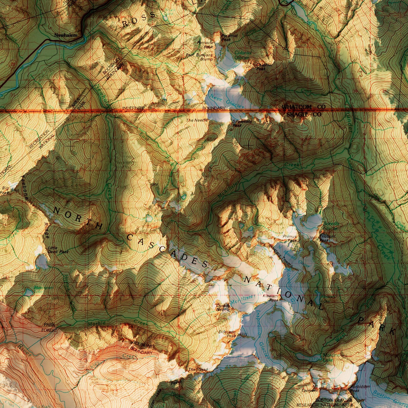 Mt Baker, WA 1979 Shaded Relief Map | Vintage Map Art – Muir Way