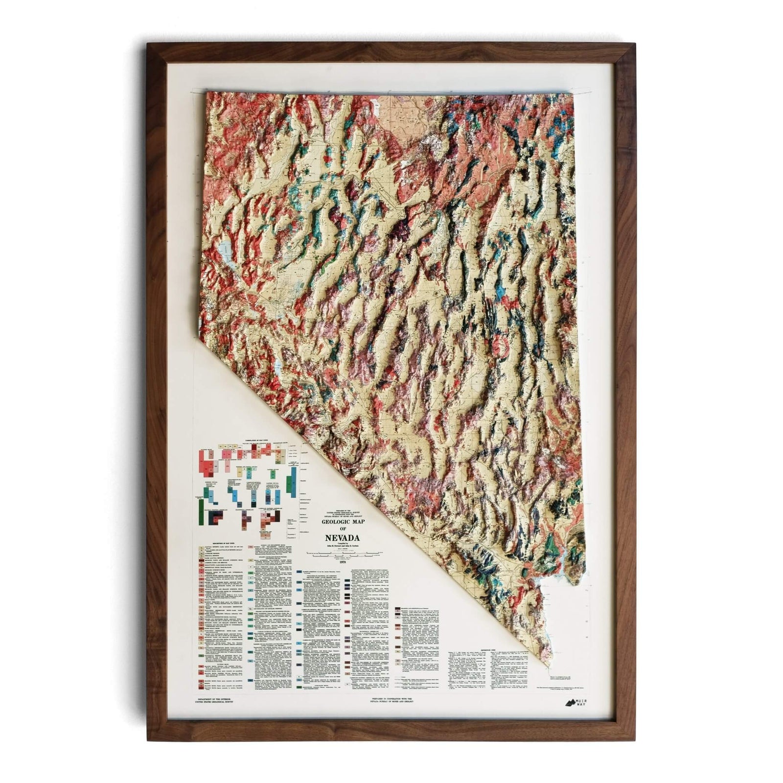 Nevada Relief Maps | Shaded, Elevation, & Hydrological Prints – Muir Way
