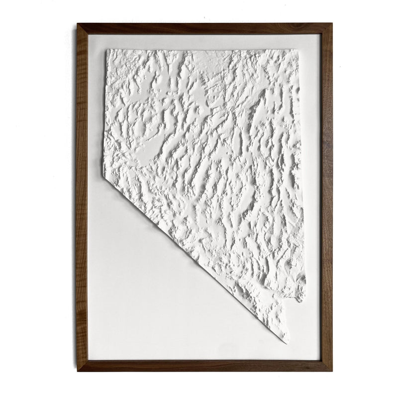 Nevada Relief Map Prints | Elevation & Hydrological Maps - Muir Way