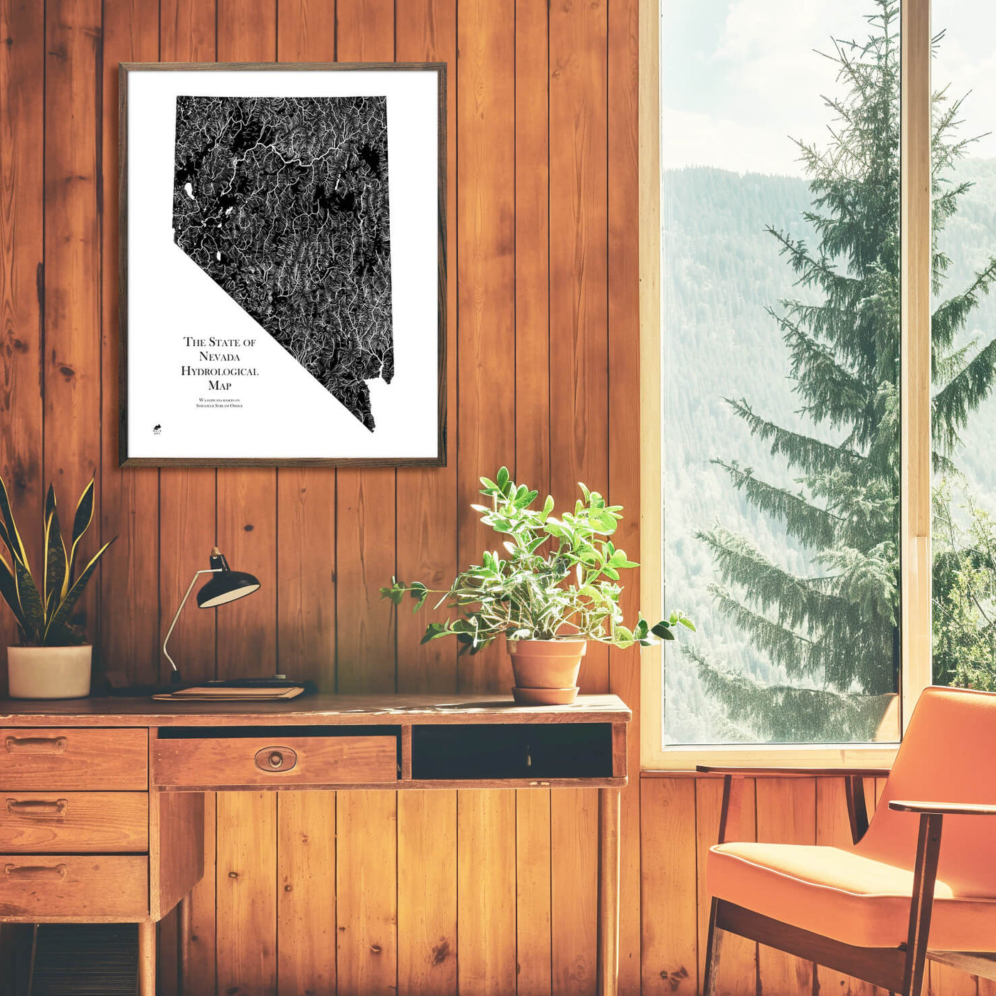 Nevada Hydrology Series Map | Map of rivers, streams & more – Muir Way