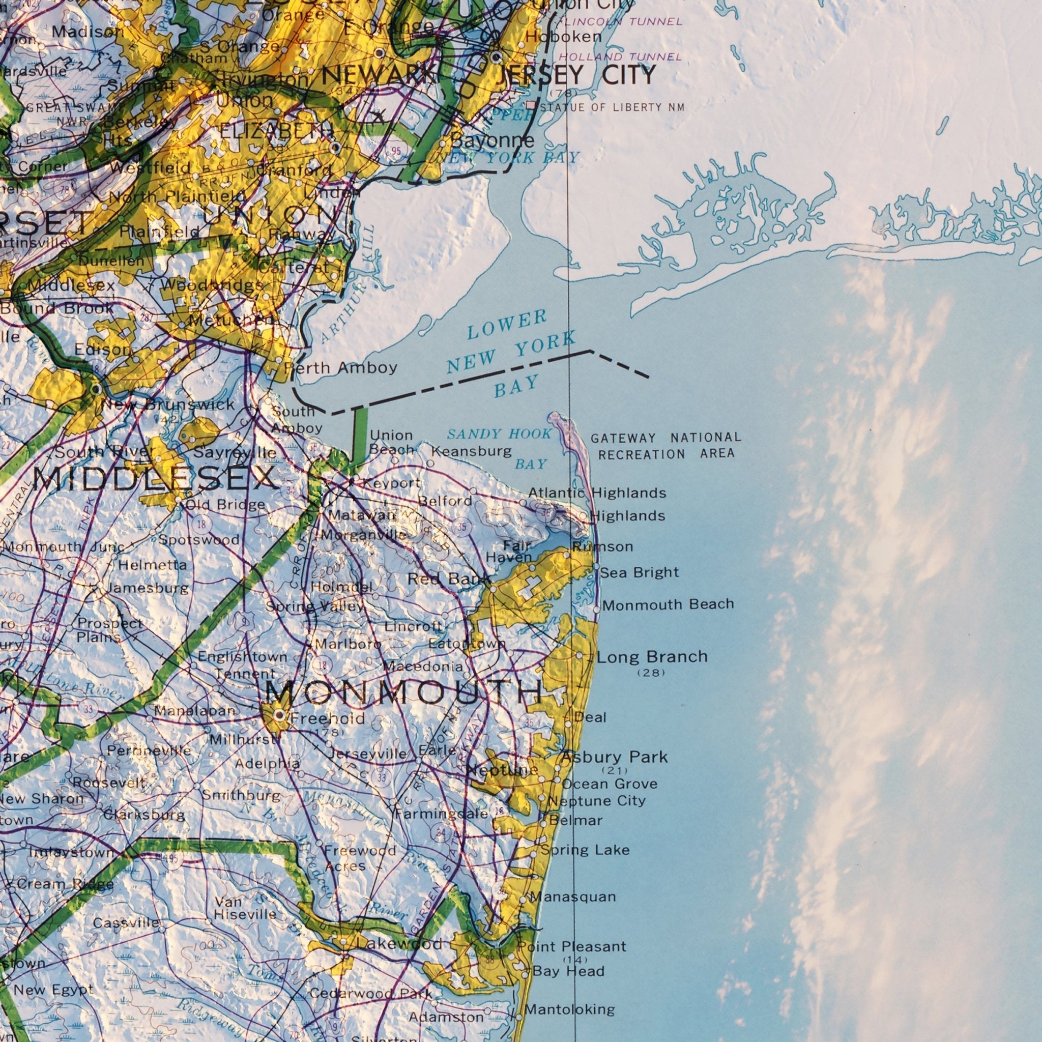 New Jersey Relief Maps | Elevation & Hydrological Maps – Muir Way