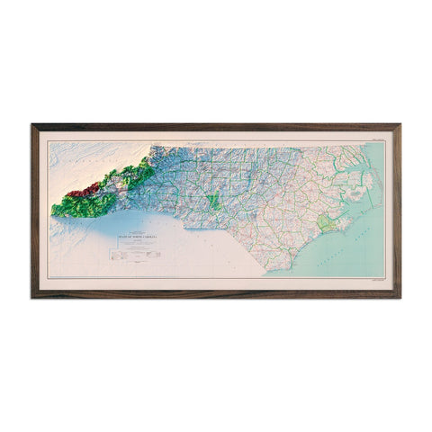 North Carolina 1972 Shaded Relief Map – Muir Way