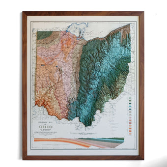 Ohio Relief Maps | Elevation & Hydrological Map Prints – Muir Way