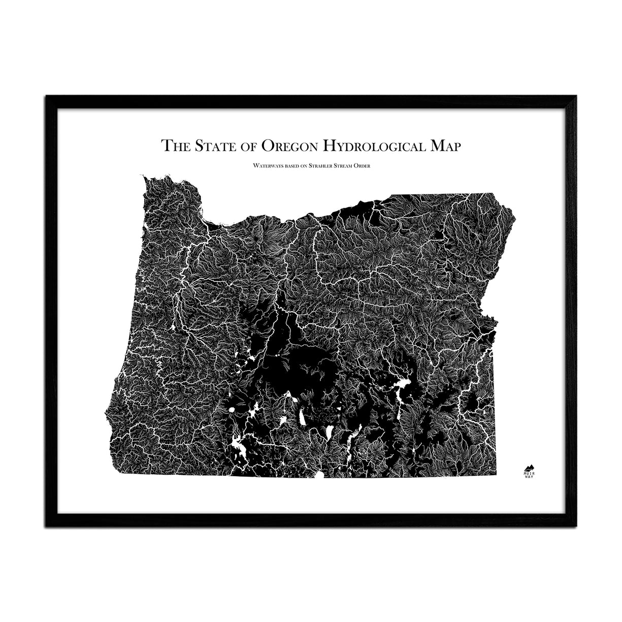 Oregon Hydrology Series Map | Map of rivers, streams & more – Muir Way