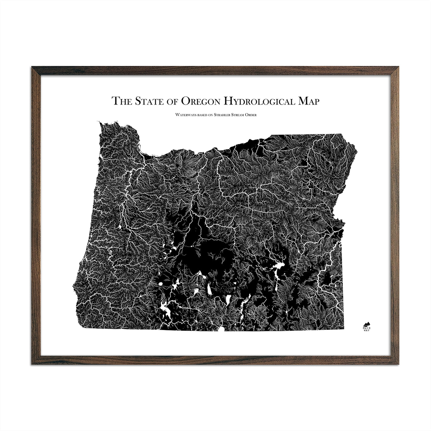 Oregon Hydrology Series Map | Map of rivers, streams & more – Muir Way