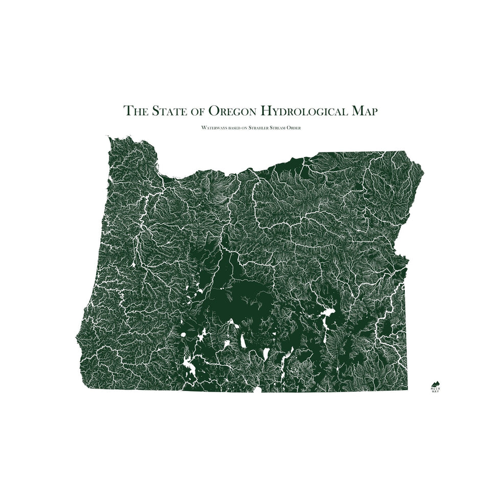 Oregon Hydrology Series Map | Map of rivers, streams & more – Muir Way