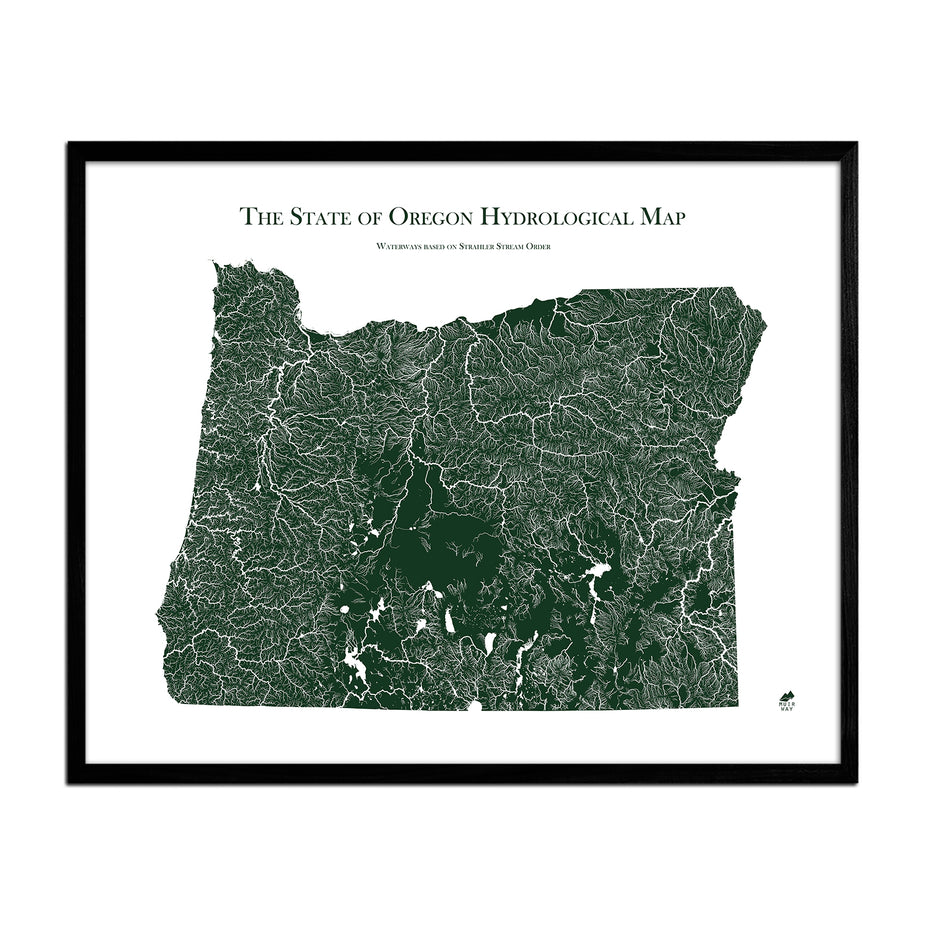 Oregon Hydrology Series Map | Map of rivers, streams & more – Muir Way