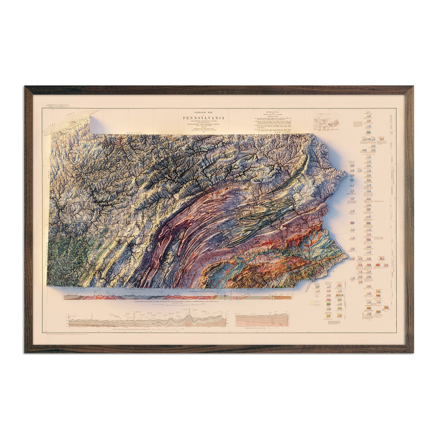 Pennsylvania Relief, Hydrological, and Elevation Maps – Muir Way