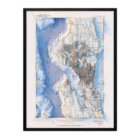 Seattle 1908 Shaded Relief Map – Muir Way