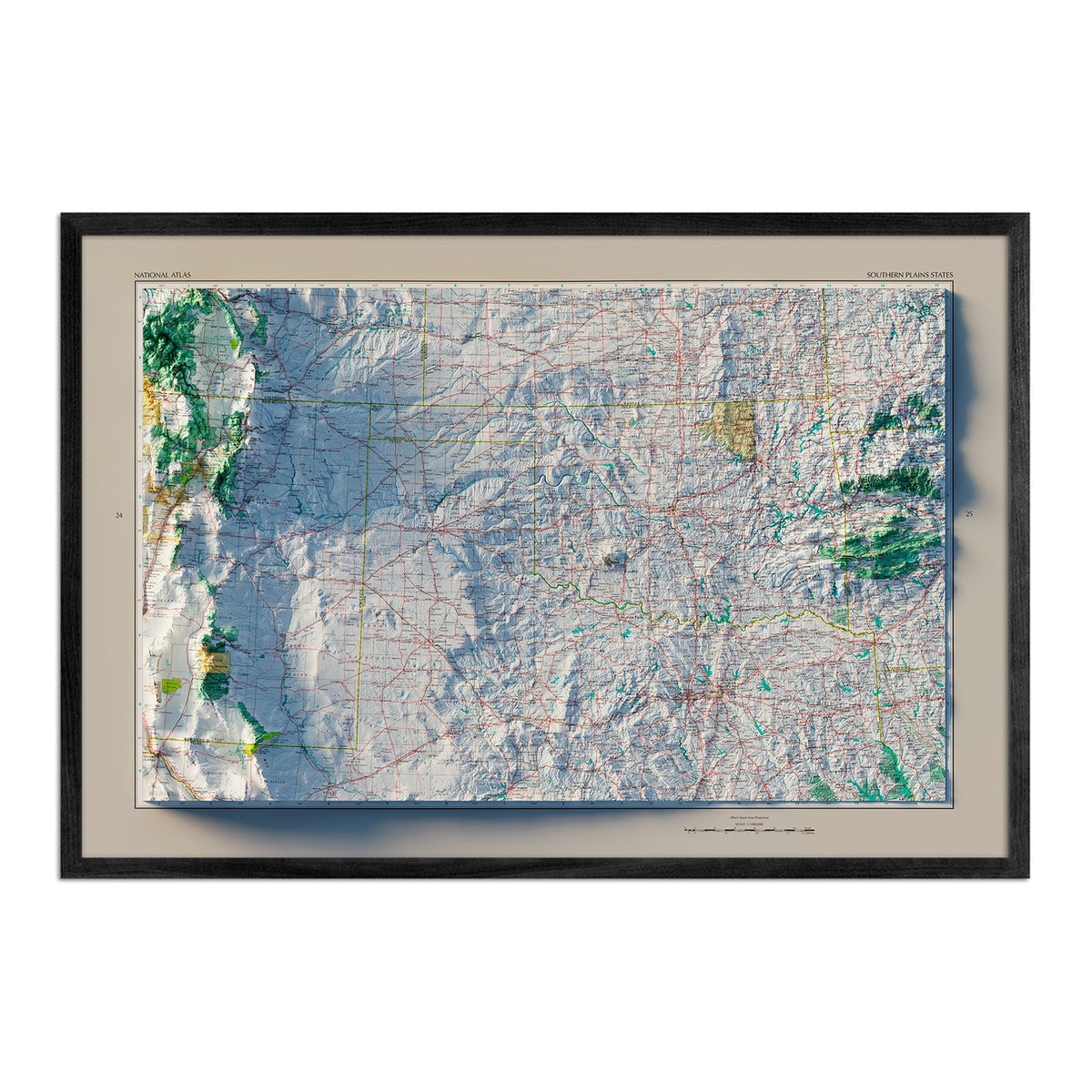 Vintage Relief Map of Southern Plains States (1970) | Muir Way