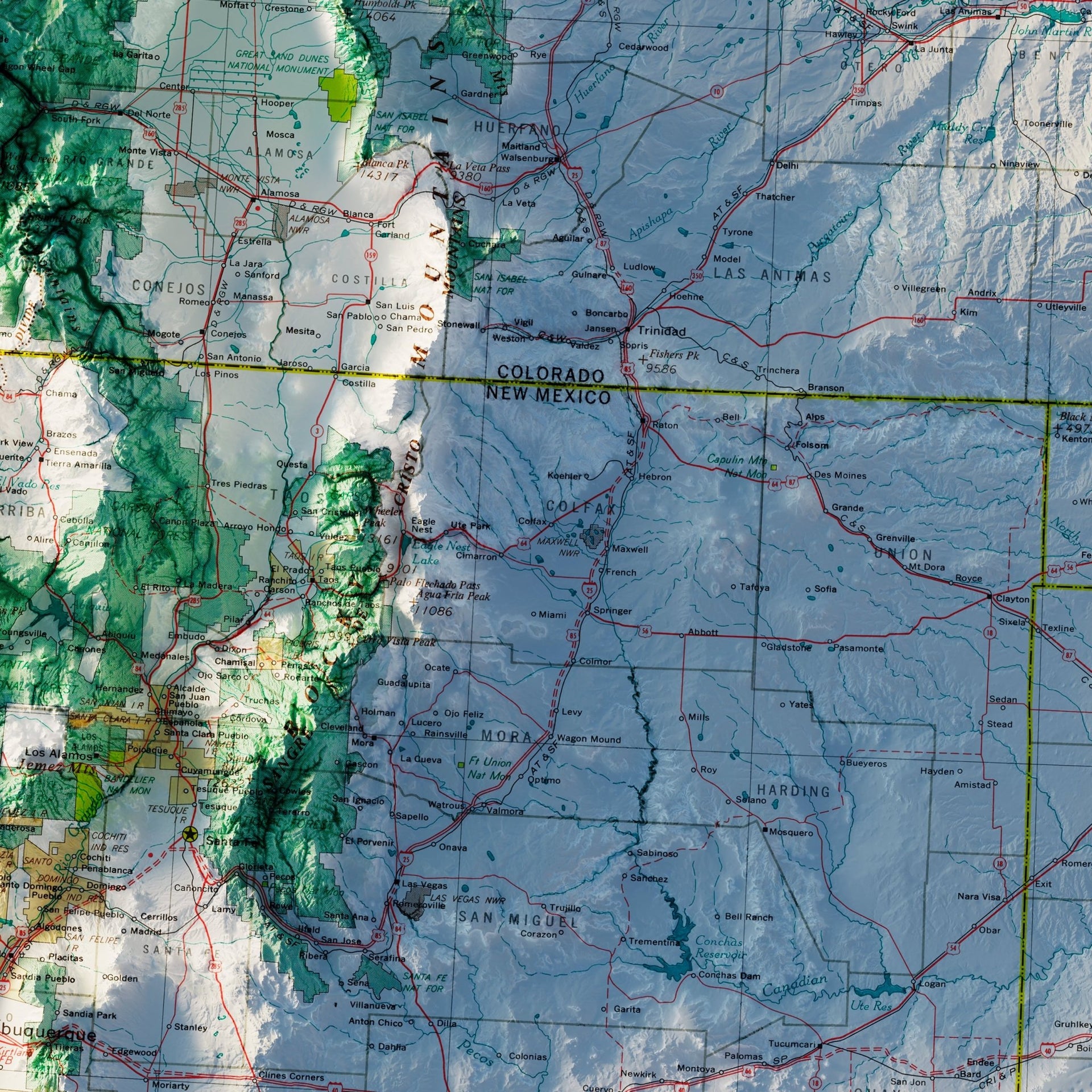 Vintage Relief Map of Southern Plains States (1970) | Muir Way