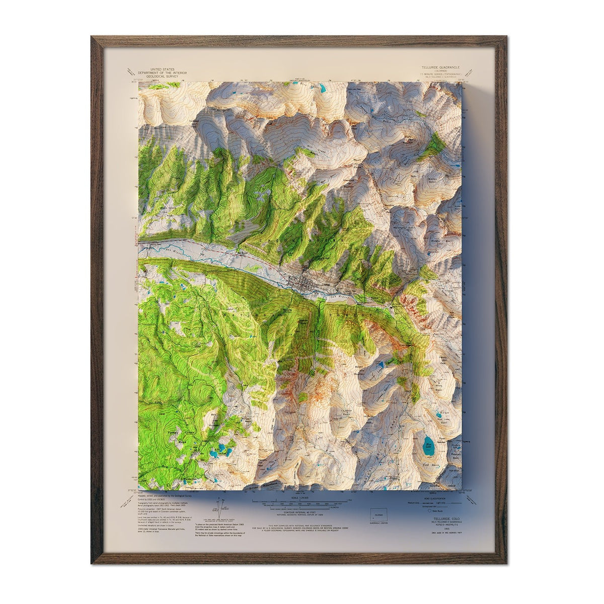 Enhanced Vintage Telluride, Colorado Relief Map (1955) | Muir Way