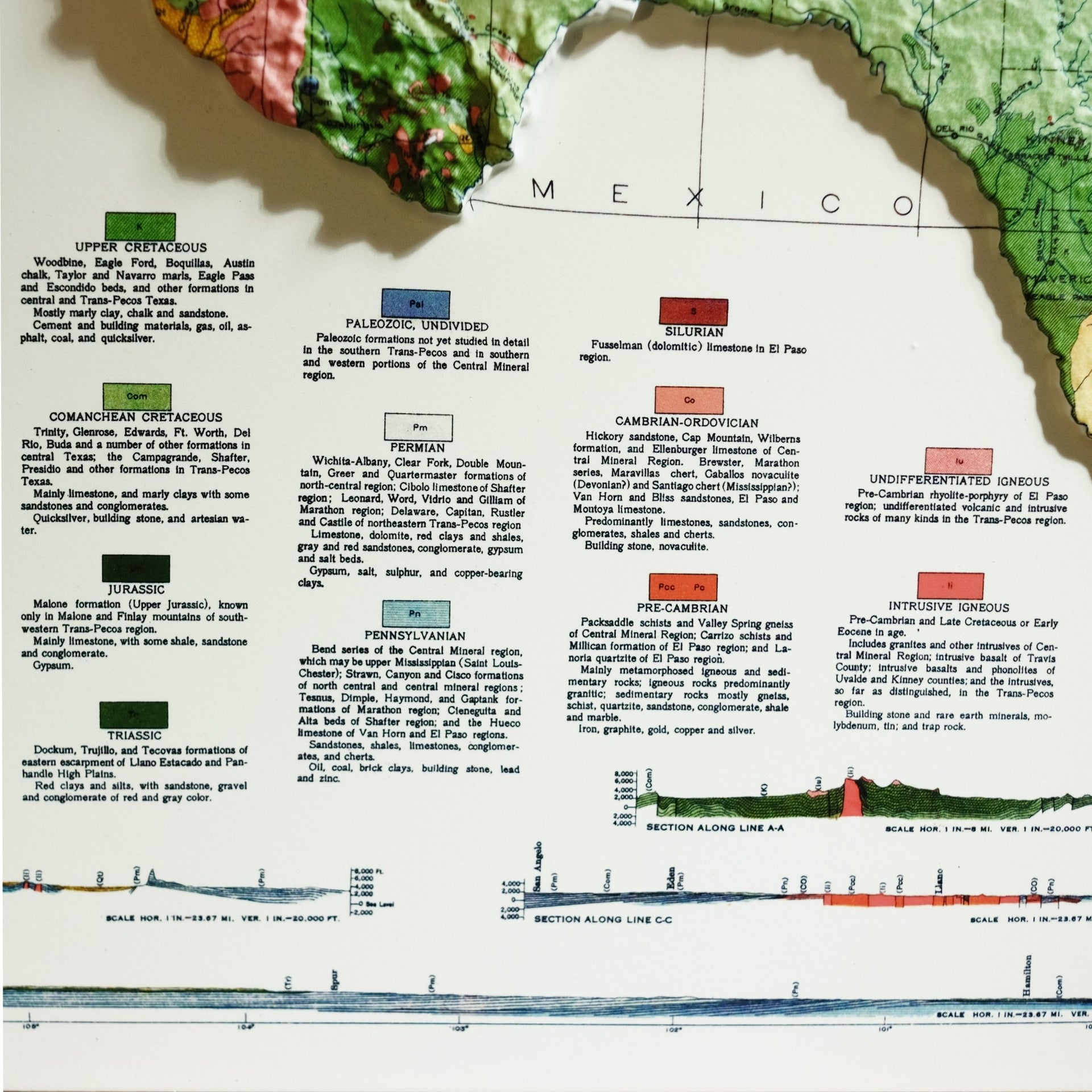 Texas Relief, Elevation, Hydrological, Topographic & Vintage Maps ...