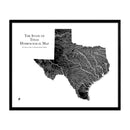 Texas Hydrology Series Map | Map of rivers, streams & more – Muir Way