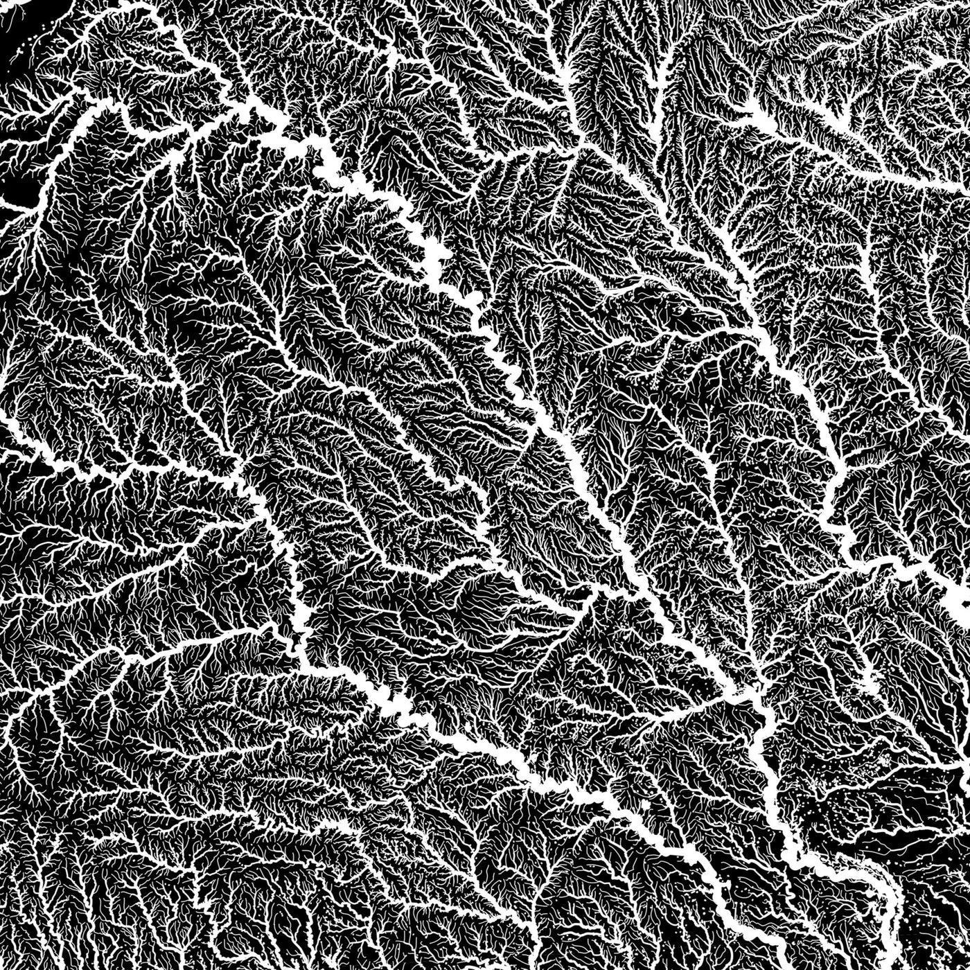 Texas Hydrology Series Map | Map of rivers, streams & more – Muir Way