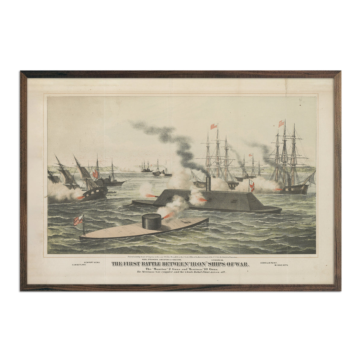 Experience the First Ironclad Ship Battle in Vivid Wall Art – Muir Way