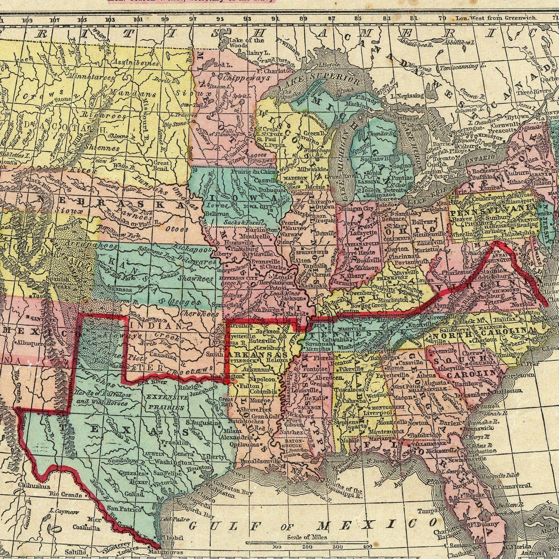 Civil War National Political Map Print from 1861 | Muir Way