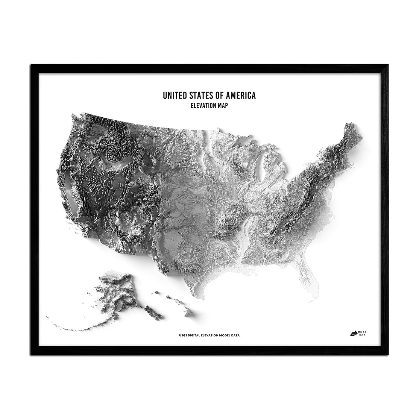 Shop Elevation Map Prints of the USA, US States, Canada, More – Muir Way