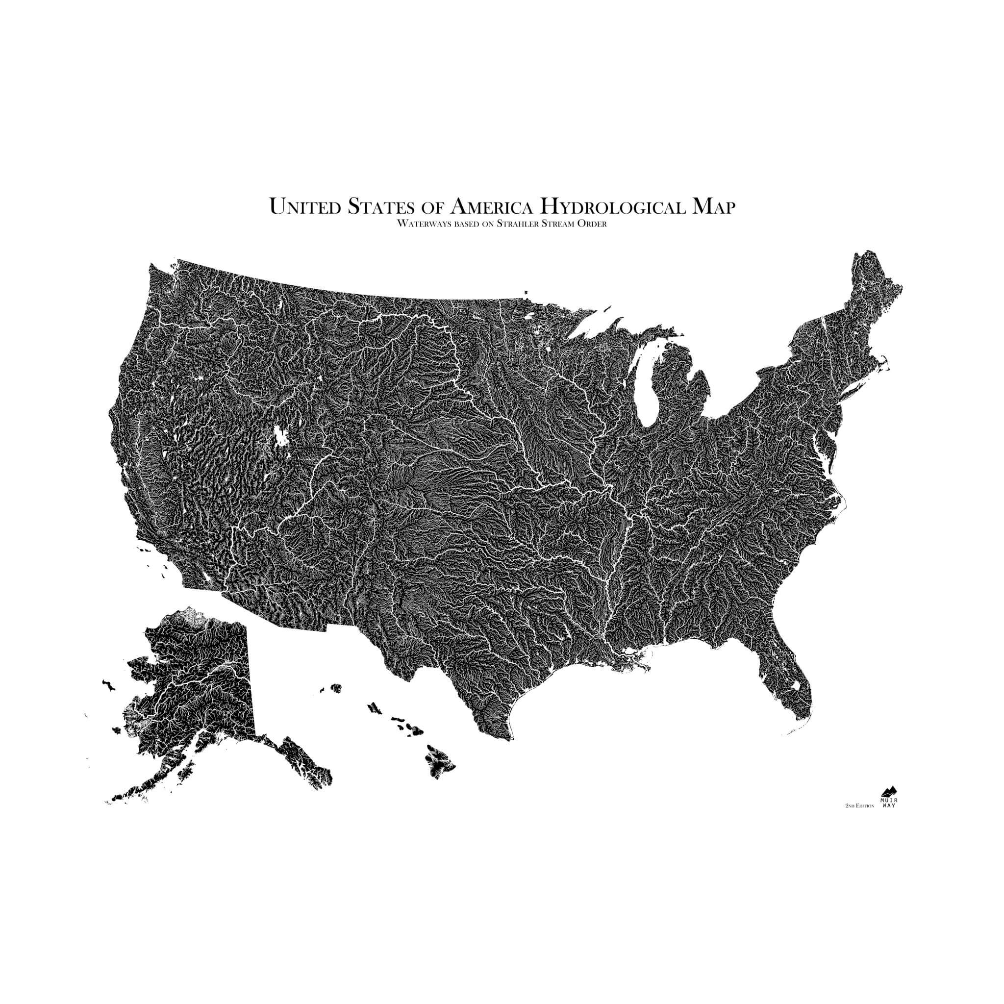Map With Rivers Of The U S