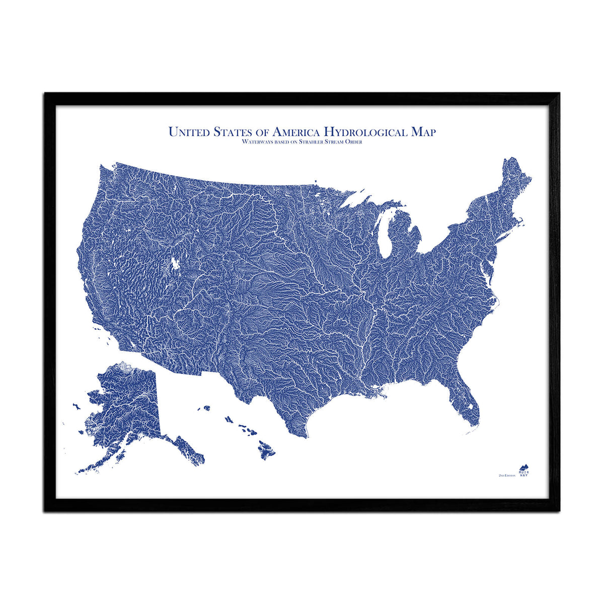 Buy a US Hydrological Map | Details of Every River, Stream, & Lake ...