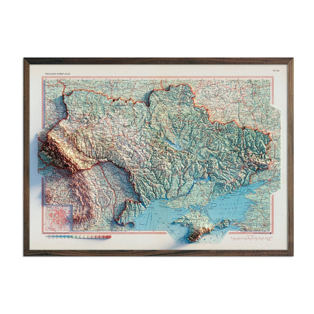 Vintage Ukraine Elevation Map - Relief Map (1967) | Muir Way