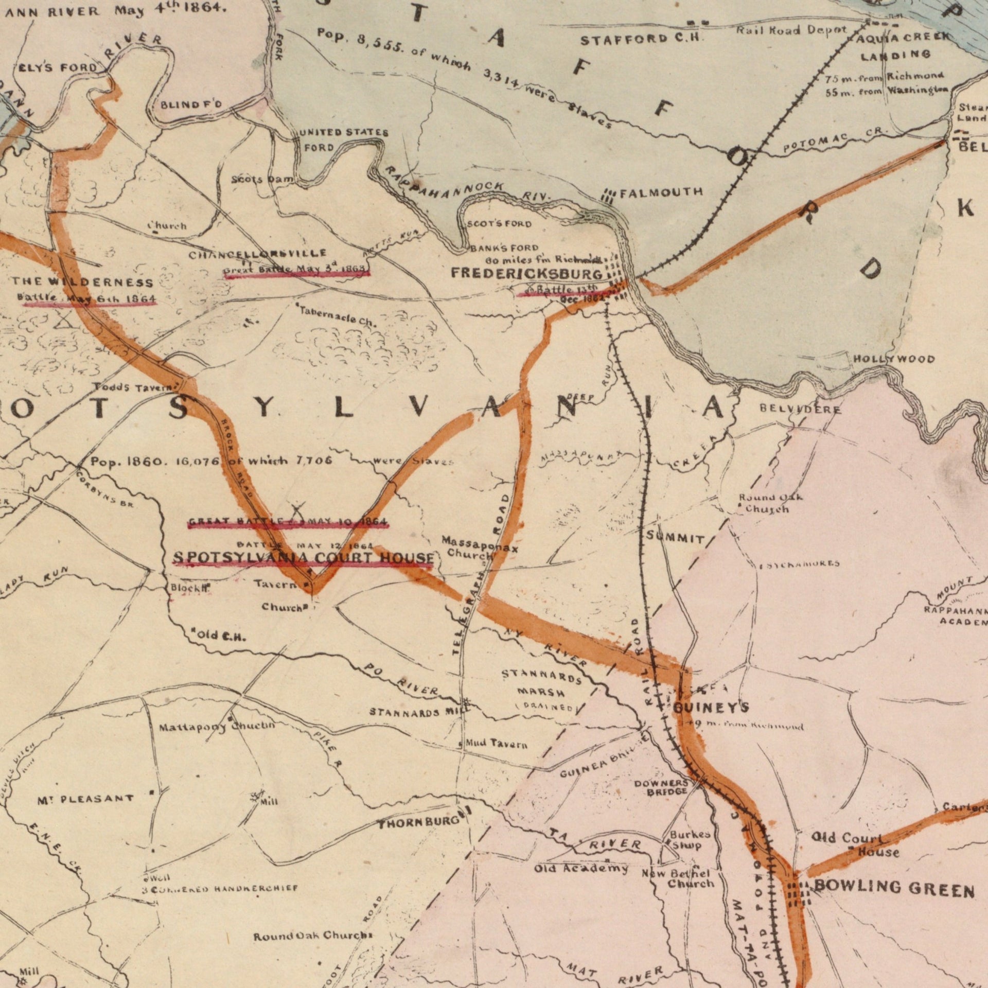 Detailed Full Color Civil War Union Army Map of Richmond Virginia ...