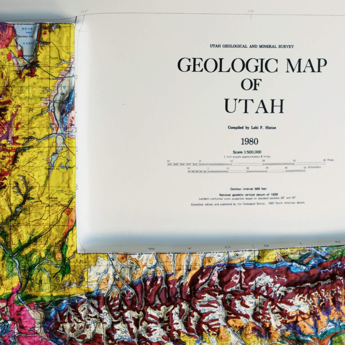 Colorful Raised Relief Utah 3D Map from 1980 by Muir Way