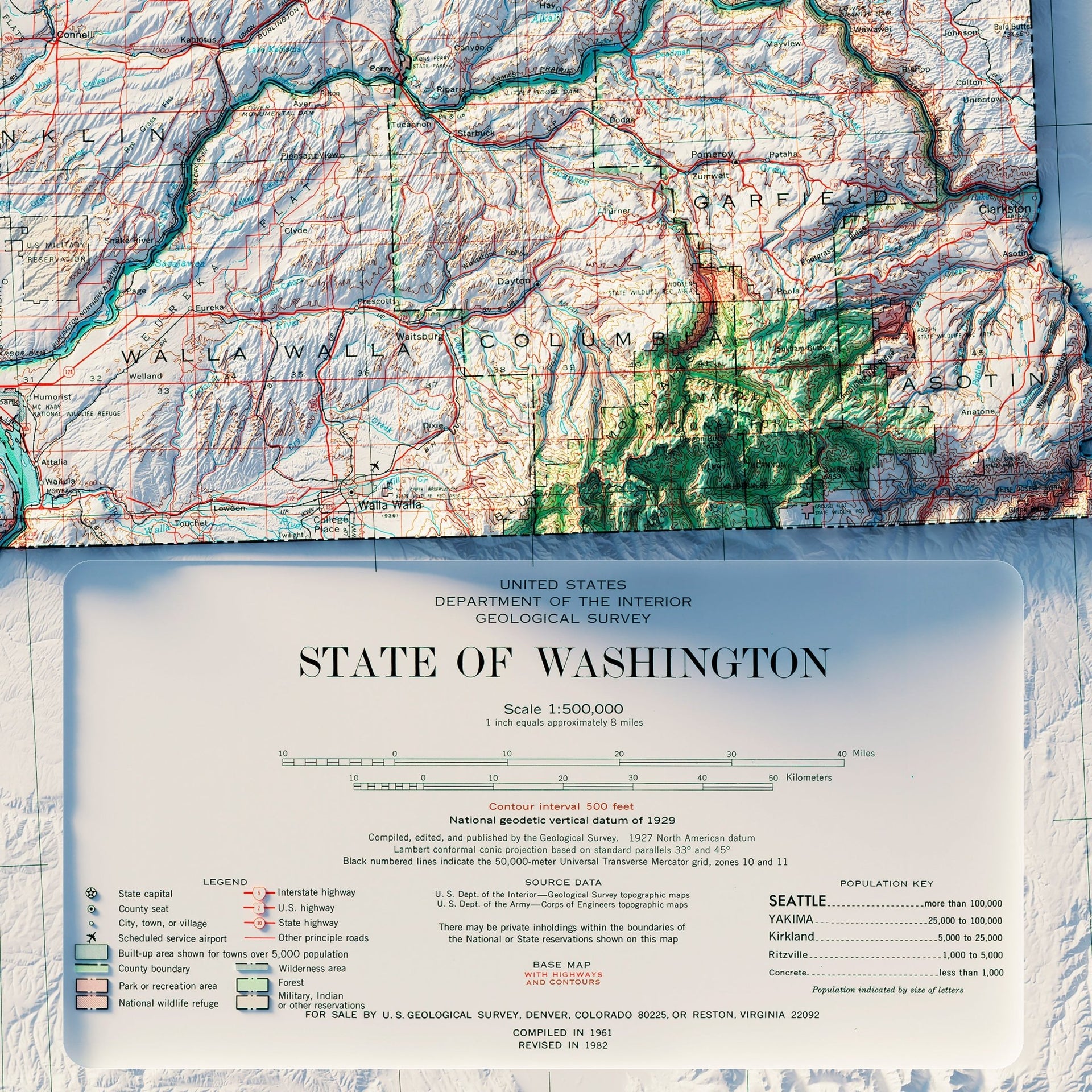 Vintage Washington Map (1982) | Muir Way