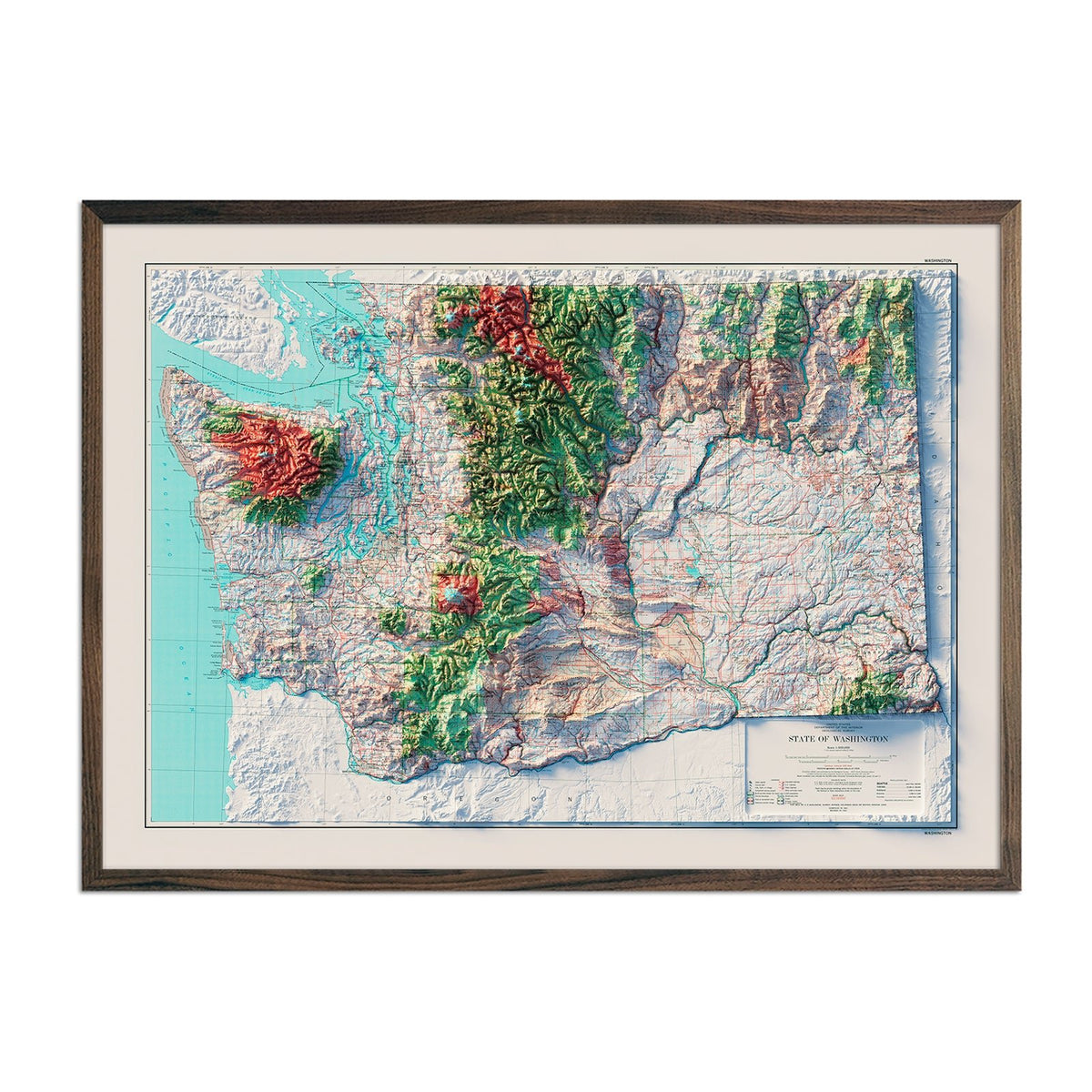Washington Relief, Topological, & Elevation Maps - Muir Way