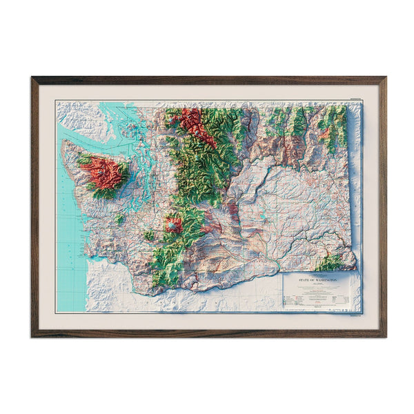 Washington Relief, Topological, & Elevation Maps - Muir Way
