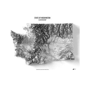 Washington Elevation Map - Map of Washington State | Muir Way