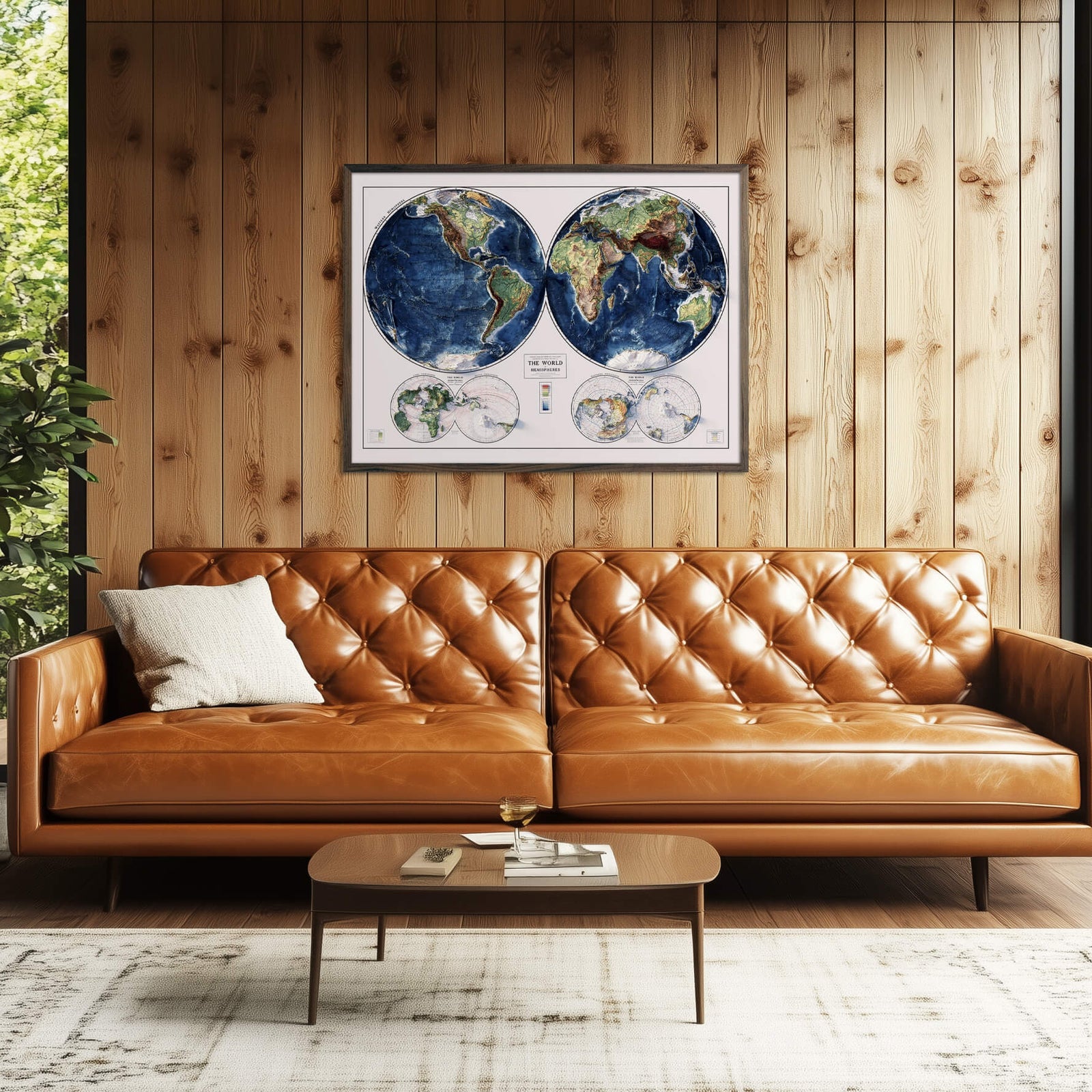 1917 World Map | Vintage Shaded Relief Map of the World – Muir Way