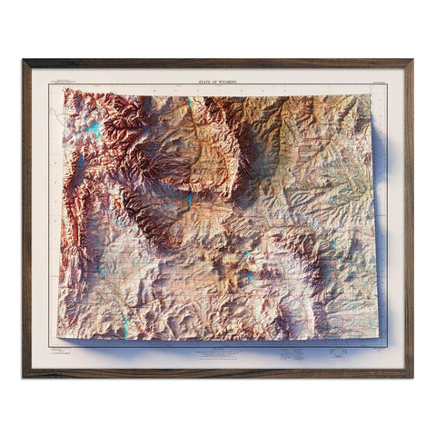 Wyoming 1980 Shaded Relief Map – Muir Way