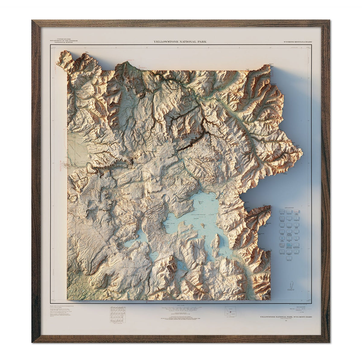 Yellowstone 1961 Shaded Relief Map – Muir Way