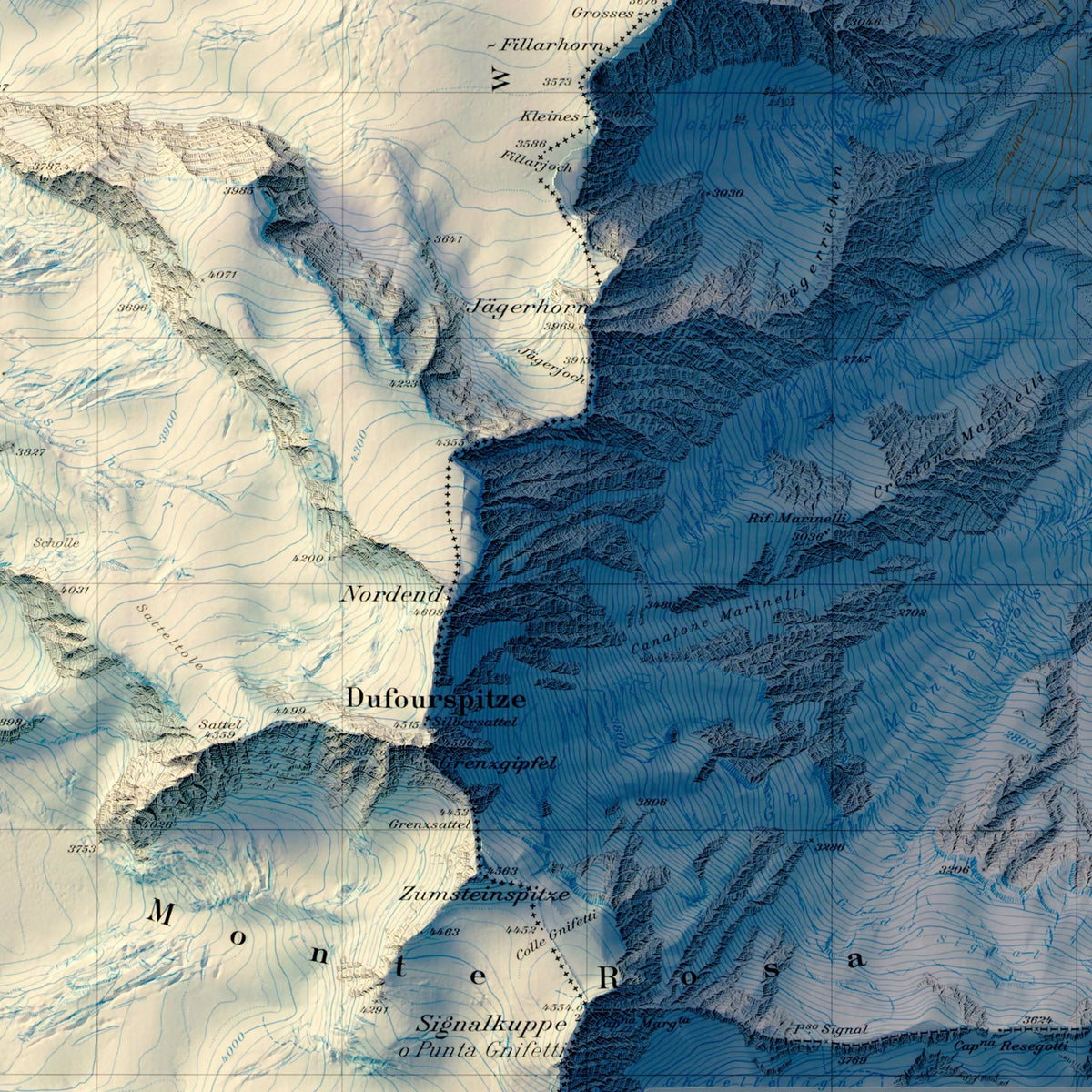 Zermatt 1970 Shaded Relief Map - Muir Way