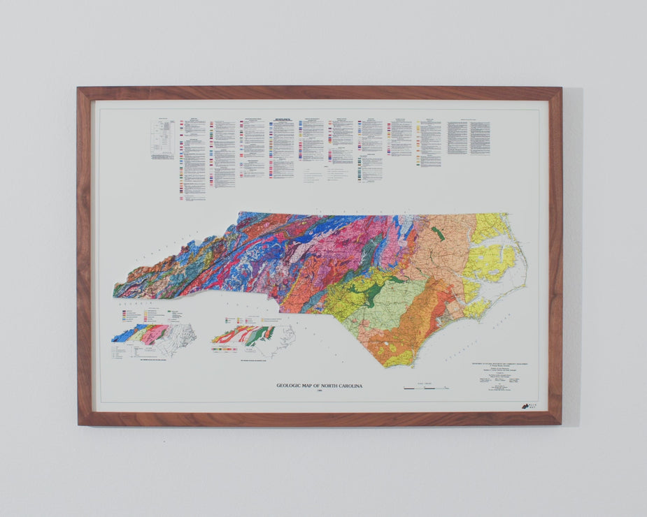 Beautiful Raised Relief 3D Map of North Carolina from 1985 | Muir Way