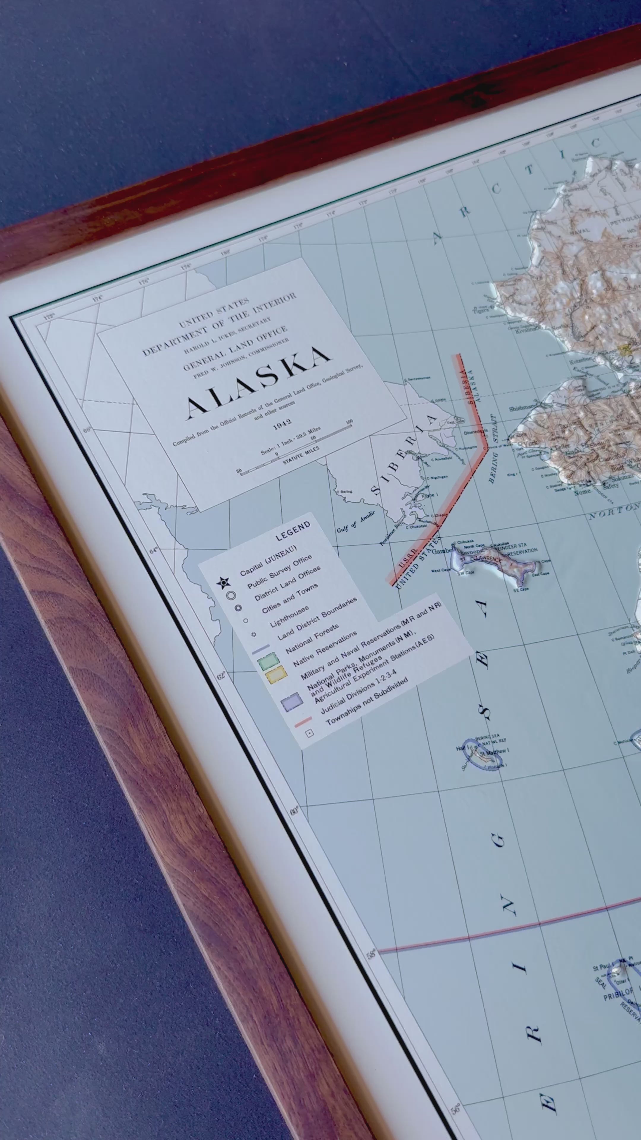 Stunning Raised 3D Relief Map of Alaska - 1942 | Muir Way