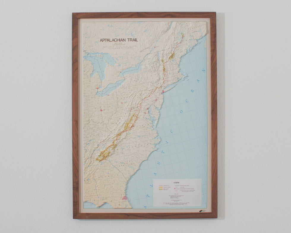 Vintage 3D Appalachian Mountains Raised Relief Map by Muir Way