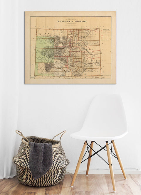 Colorado Territory Map from 1876 – Muir Way