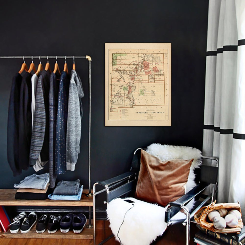 New Mexico Territory Map from 1876 – Muir Way