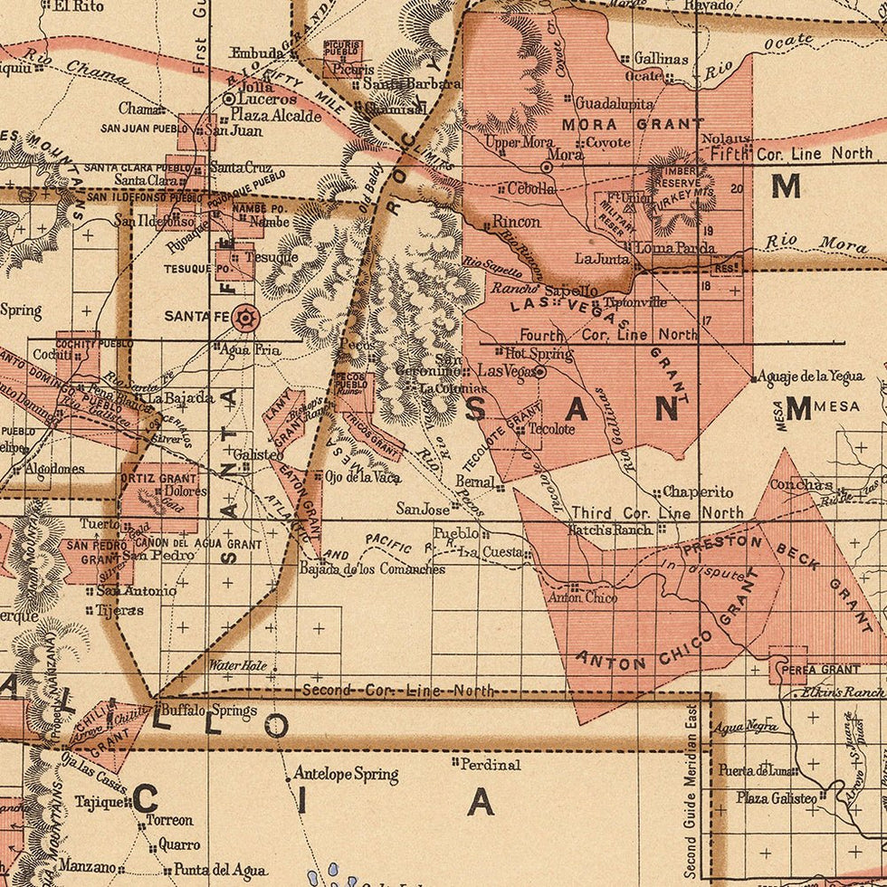 New Mexico Territory Map from 1876 – Muir Way