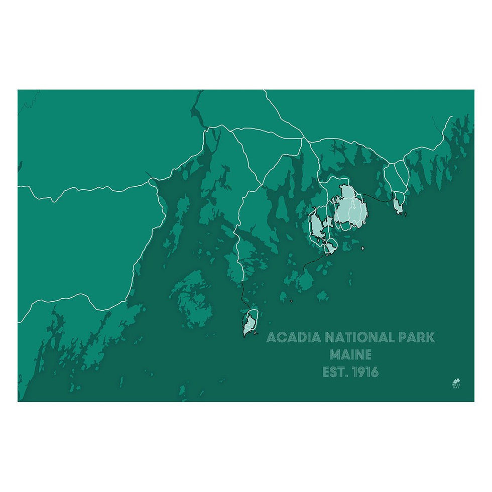 Acadia National Park Poster | Acadia National Park Map | Muir Way