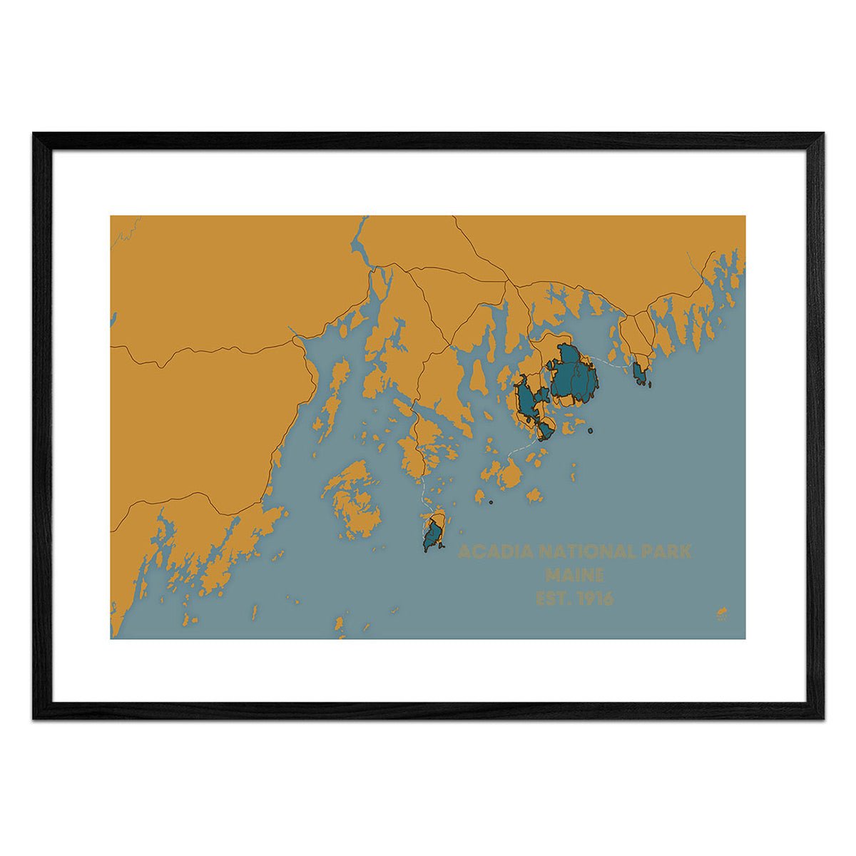 Acadia National Park Poster | Acadia National Park Map | Muir Way