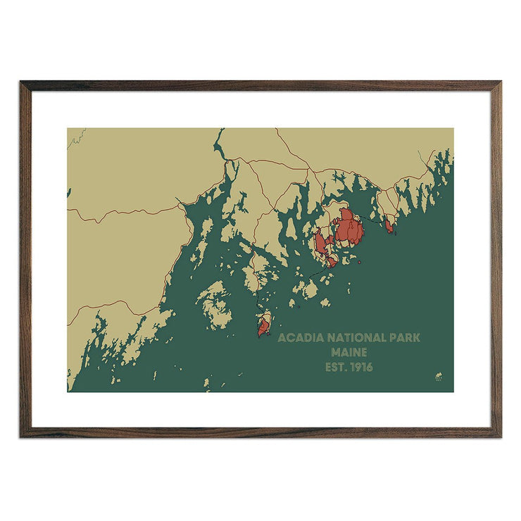 Acadia National Park Poster | Acadia National Park Map | Muir Way