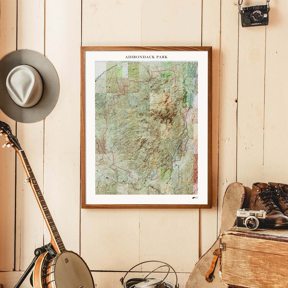 Adirondack Topographical Relief Map | Vintage Elevation maps - Muir Way