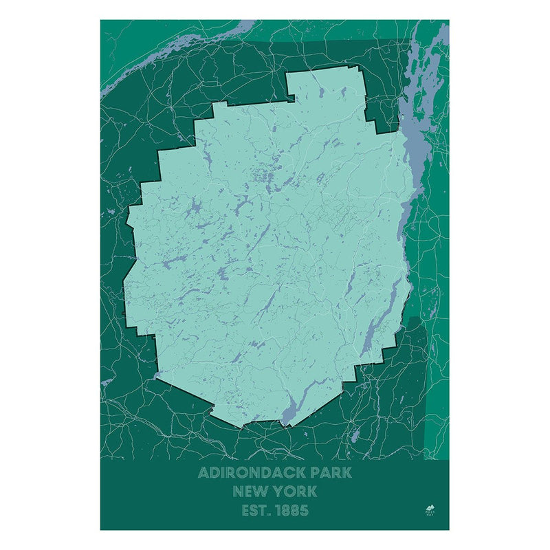Adirondack Park Poster | Adirondack Park Map | Muir Way