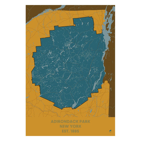 Adirondack Park Poster | Adirondack Park Map | Muir Way