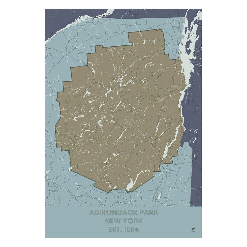 Adirondack Park Poster | Adirondack Park Map | Muir Way