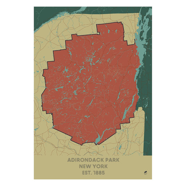 Adirondack Park Poster | Adirondack Park Map | Muir Way