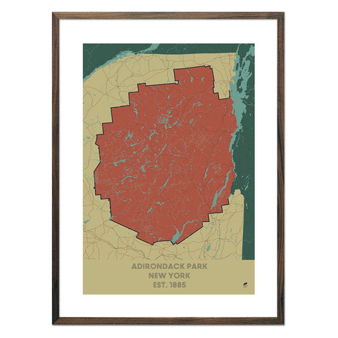 Adirondack Park Poster | Adirondack Park Map | Muir Way